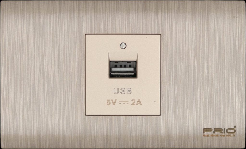 Gold Golden Plastic Plate USB 2.0A - Switch TH